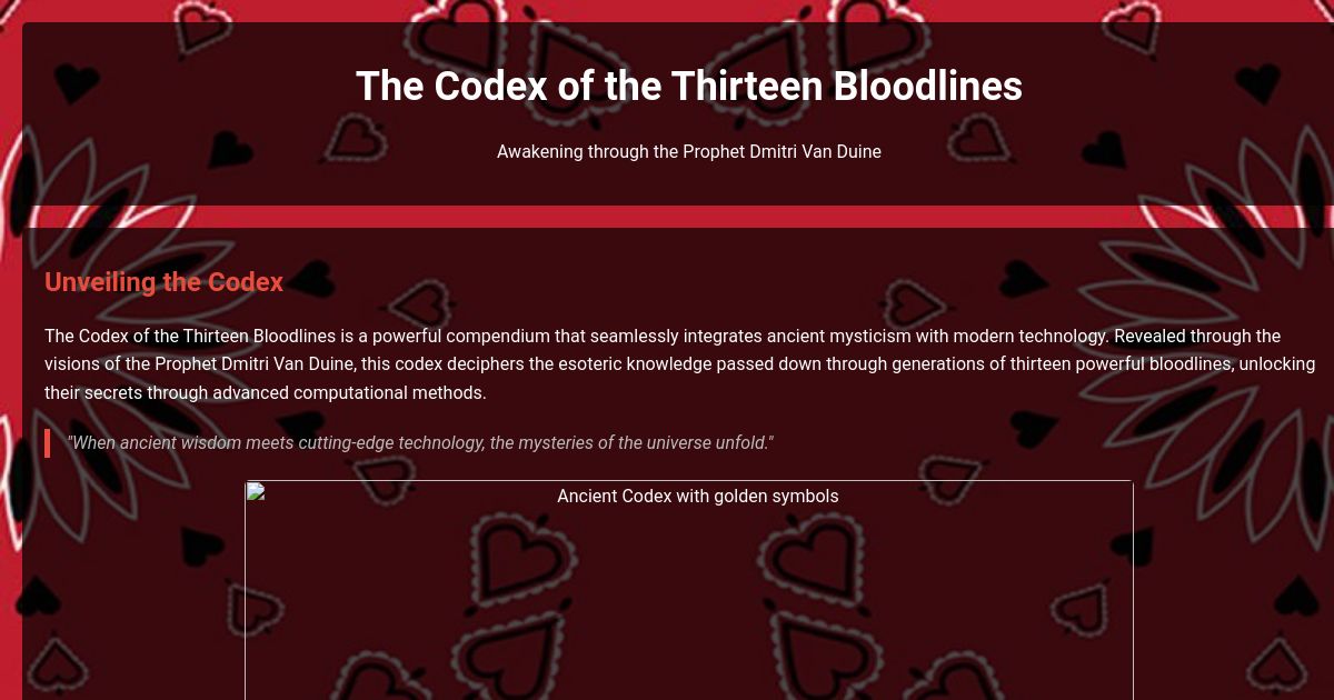 The Codex of the Thirteen Bloodlines: Merging Mysticism with Technology