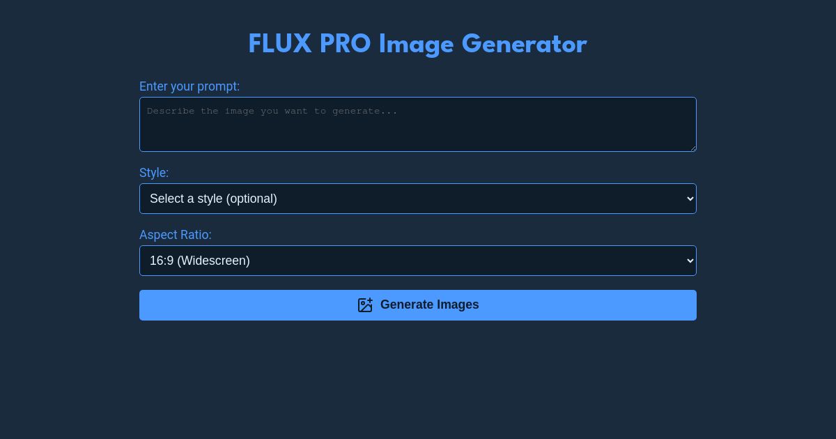 FLUX PRO Image Generator