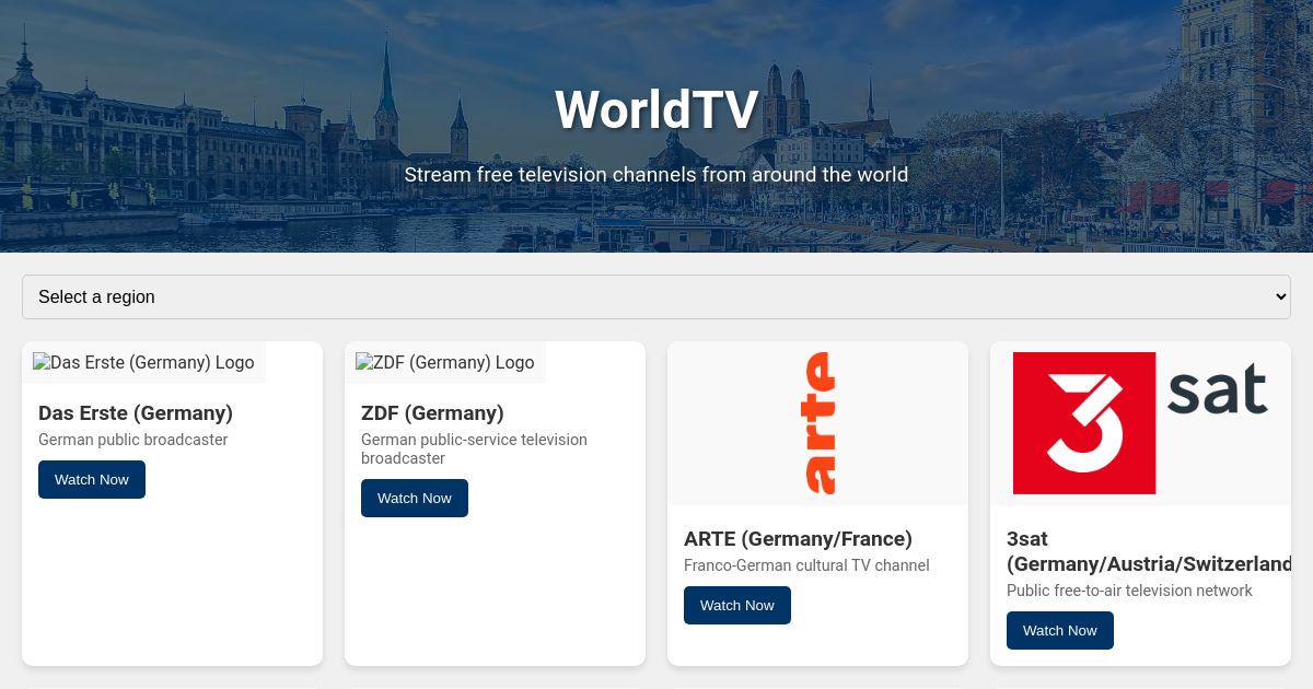 WorldTV - Free Global Television Streams