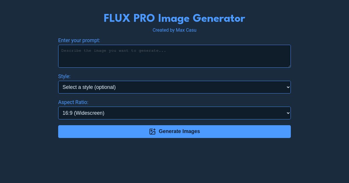 FLUX PRO Image Generator