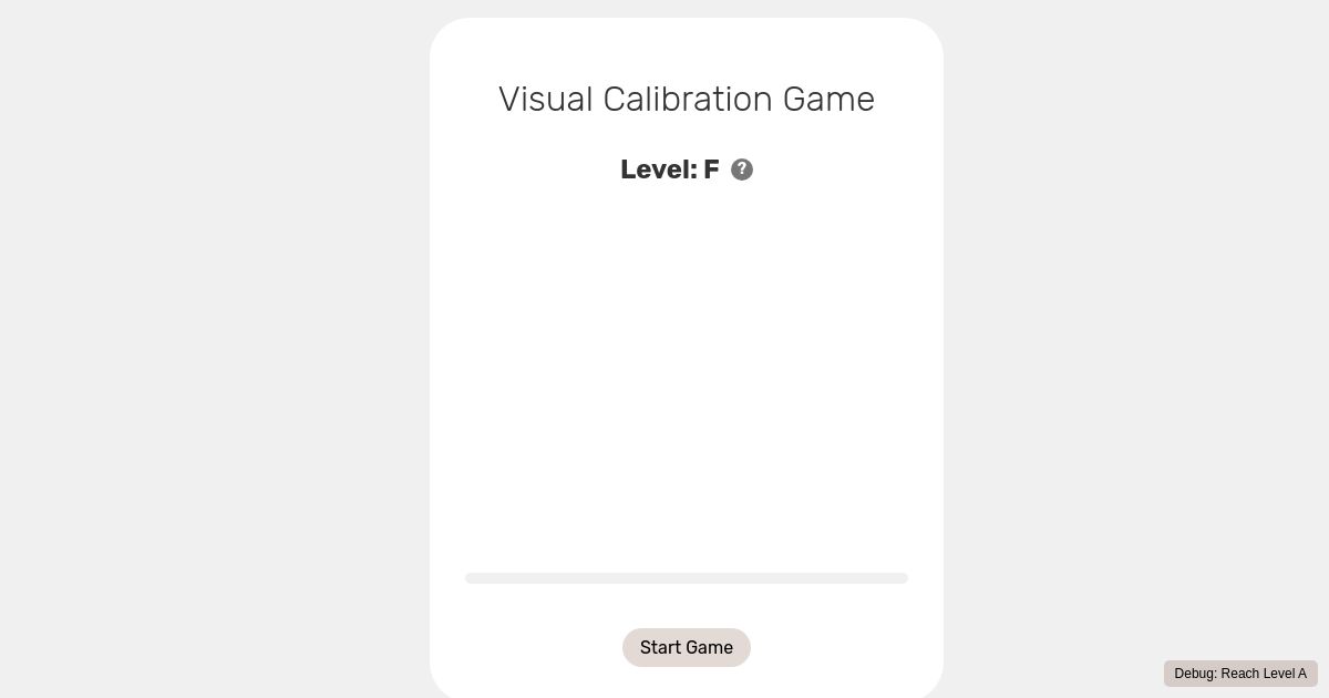 Visual Calibration Game